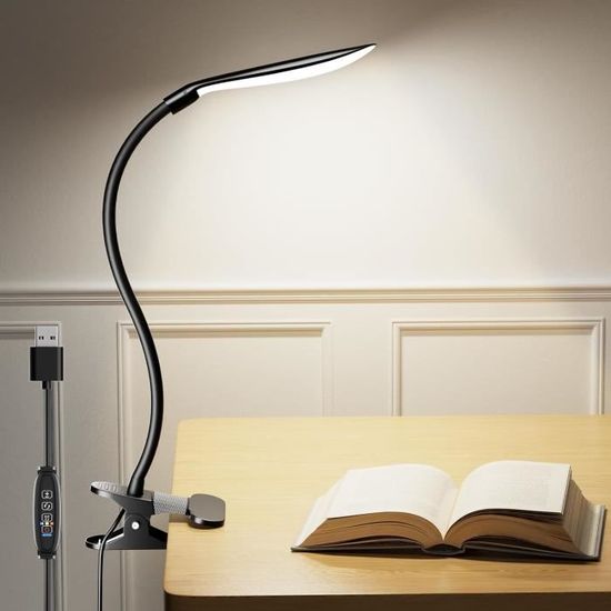 Lampe De Bureau À Pince, Led Liseuse Soin Des Yeux, 5 Couleurs & 5 ...