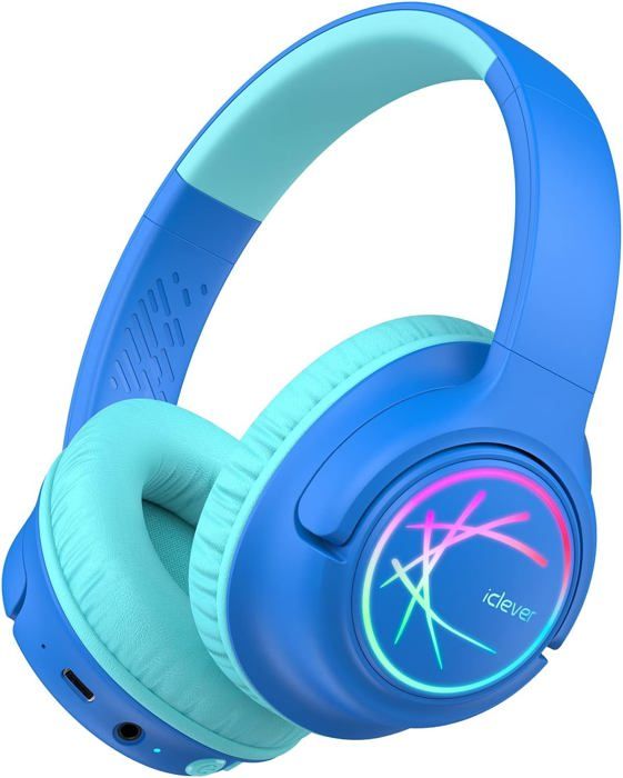 Casque Sans Fil Pour Enfants Avec Lumières Led, Volume De Sécurité 74/85/94 Dba, 43 Heures De ...