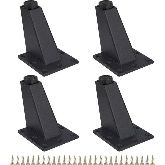 Lot de 4 Pieds de Meuble Triangulaires Pieds de Réglables en Alliage D'aluminium avec des Vis ...