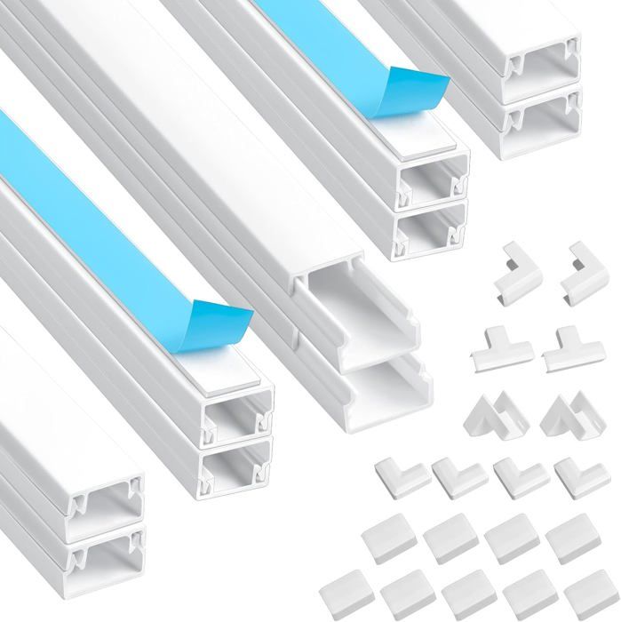 Romon Goulotte Passe Cable, 10pcs Goulottes de Câbles Cache Cable TV ...