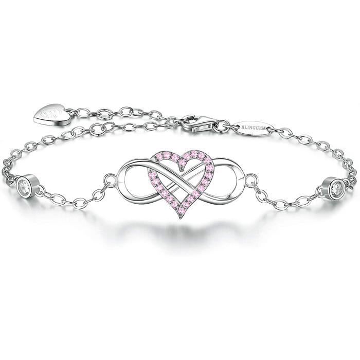 Bracelet pour Femme en Argent 925-1000 Oxyde de Zirconium Rond ...