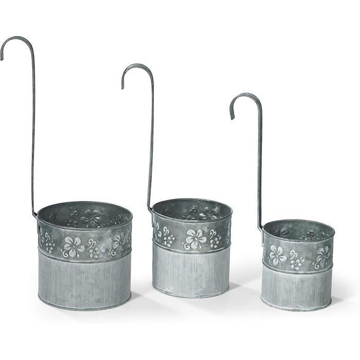 Pot à fleurs suspendu en zinc style vintage[A776] - Cdiscount Jardin