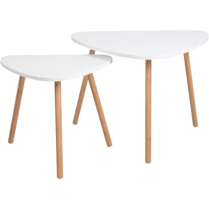 Table Basse Nidification Table Basse 2 pièce Salon Table Basse Triangle ...