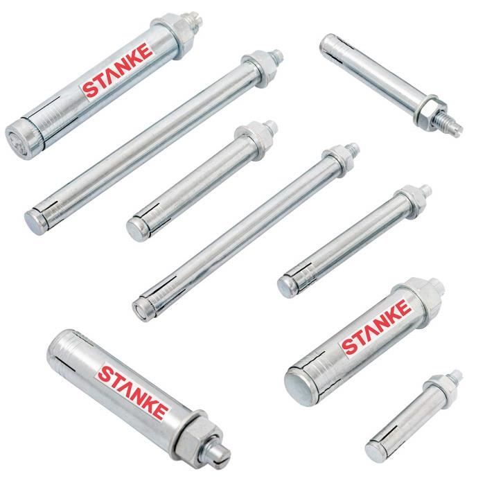 Cheville à douille M12 x 200mm en acier galvanisé, cheville d’ancrage à ...