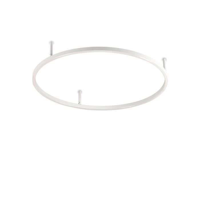 Plafonnier LED - Ideal Lux - ORACLE - Anneau Intégré - Blanc - 70cm ...