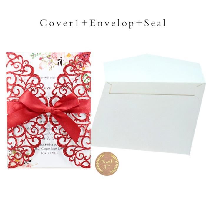 Carte d'invitation de Mariage - Glitter Cover - 25Pcs - Papier pailleté ...