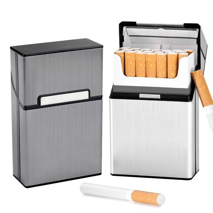 Tui à Cigarettes, 2 Pcs Porte Boîte de Cigarette Homme Aluminium Etui ...