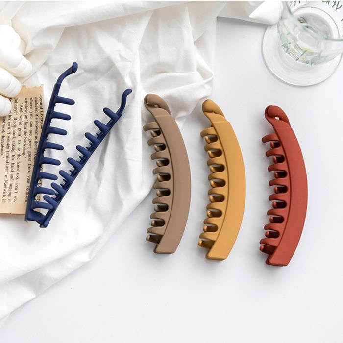 Drfeify pince à cheveux banane Grandes pinces banane en résine colorée ...