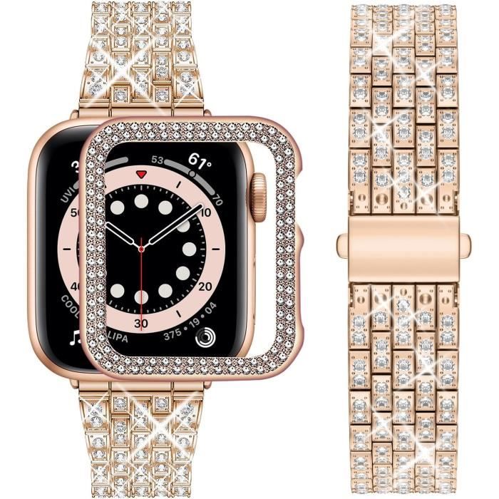Compatible Bracelet Apple Watch 9 8 7 41Mm, Métal Femme Brillant ...