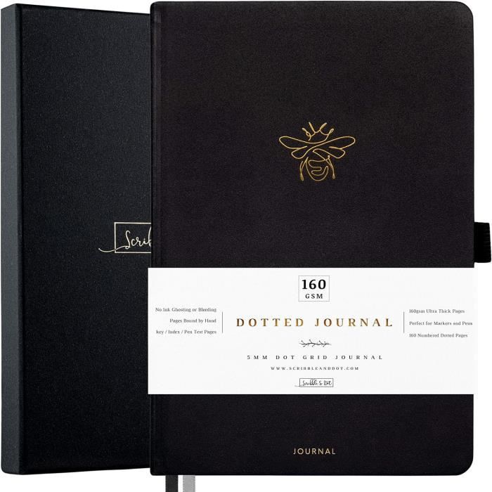 Bullet Journal-Carnet en pointillé A5 - Édition Gold Bee – Papier A5 ...