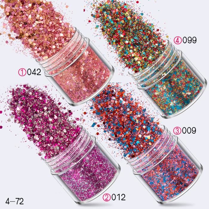 THOTCOC Ensemble de paillettes 4 couleurs, flocons de paillettes ...