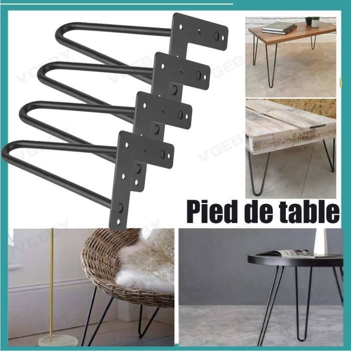 RUIDA Pied de table Pieds de table Support de table Set 4 pcs. Hairpin ...