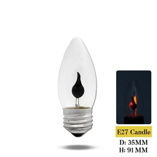 Ampoule,E27 Candle-20 pièces--Ampoule LED Edison E14 E27, 3W ac 220v ...