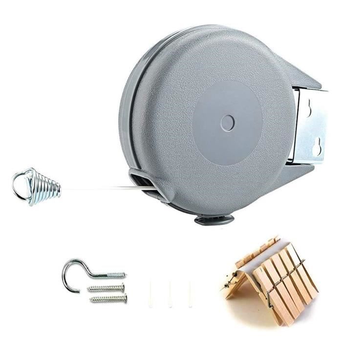 Corde à linge rétractable pour l'extérieur Corde à Linge Rétractable de ...