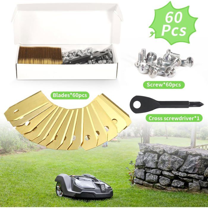 SVIPDDD Pack de 60 Lame robot tondeuse, Lames en e 0,75 mm, Lames de ...