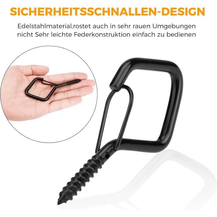 ® Lot De 10 Crochets À Vis M6 Noirs Avec Fusible - Crochets À Visser - Crochet De Plafond - Vis ...