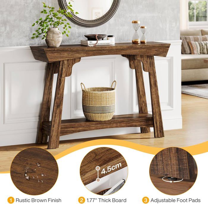 Tribesigns Table Console avec Rangement, 105 x 30 x 85 cm, 2 Niveaux en ...
