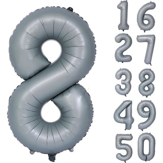 Grand Ballon Gris Pour Anniversaire, 8 Ans, Gris, Pour Décoration De Fête, Mariage, Saint ...