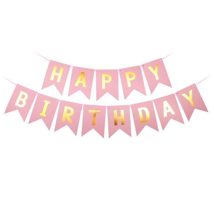 Happy Birthday Banderole,Or Rose Bannière Joyeux Anniversaire,Happy ...