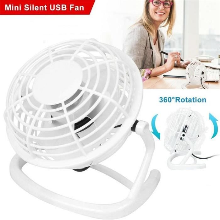 Blanc-Portable Summer Desktop USB Fan DC 5V Mini Cooler Fans 180 Degree ...