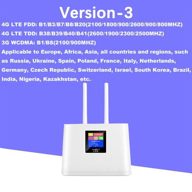 Version 3-KuWFi-Routeur sans fil 4G CPE, carte EpiCard, routeur de persévérance Wifi, modem sans ...