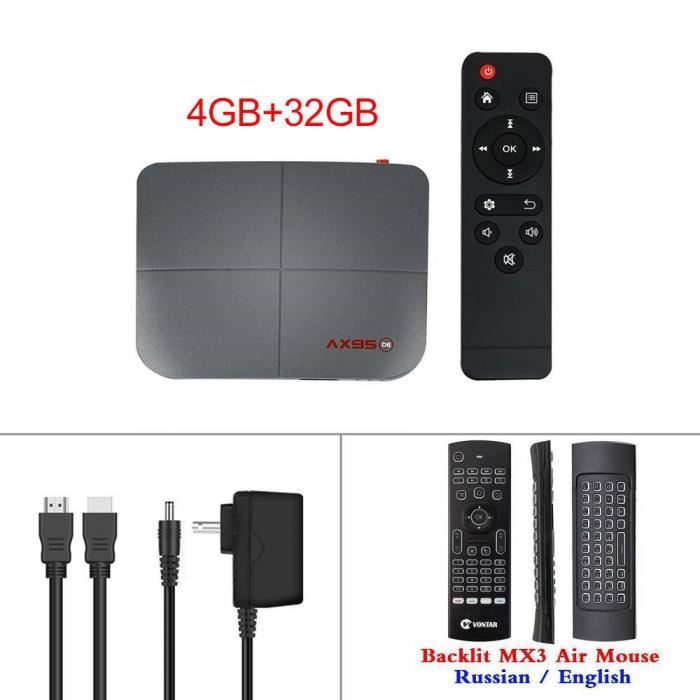 4G32G MX3 - Boîtier Smart TV Dolby BD MV Disiney +, Android 9.0 ...