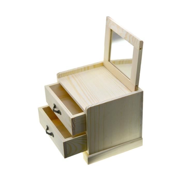 Mini-coiffeuse Table de Toilette avec Tiroirs en Bois Non Peint Jouet ...