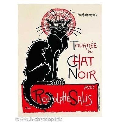 Plaque publicitaire 42x31 chat noir coffee café métal déco cuisine bar ...