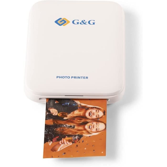 Mini imprimante photo Bluetooth, imprimante de poche, papier photo zinc ...