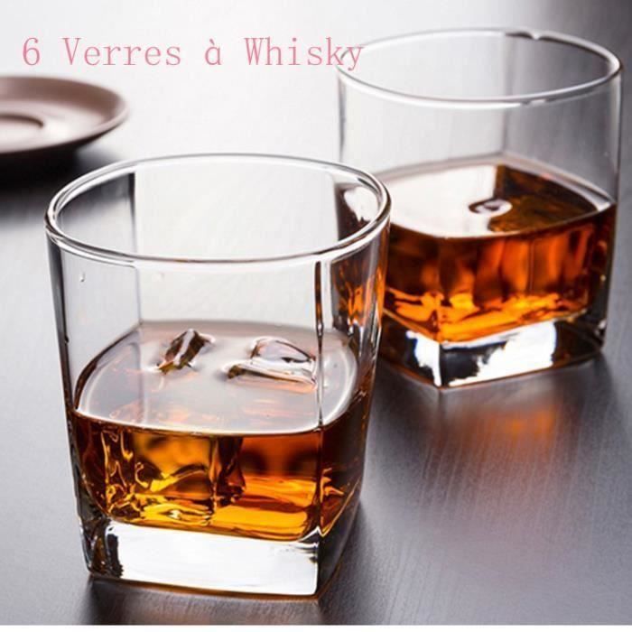 Coffret de 6 Verres à whisky 17cl Transparent Lot de 6 Verres à Whisky ...