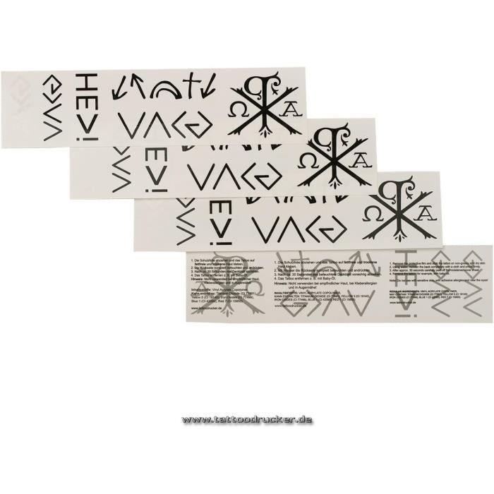 Tattoodrucker X God Carte De Tatouage 6 Pcs - Chi Rho - God Is Greater ...
