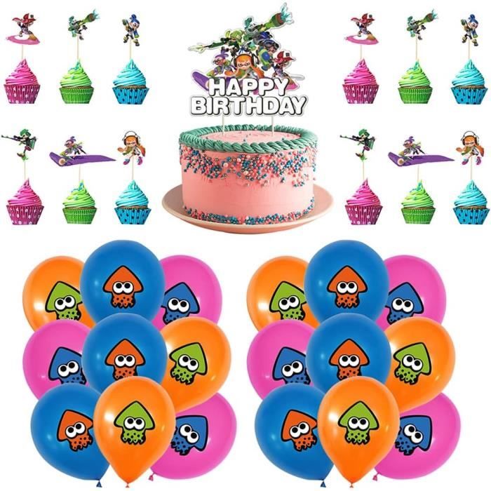 Décoration De Fête, Gâteau Chapeau Haut De Forme, Thème Splatoon ...