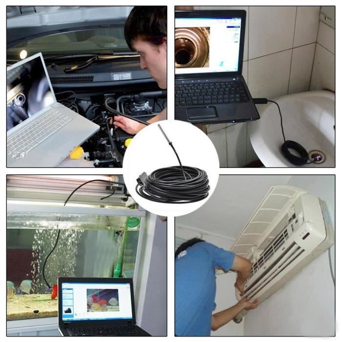 Caméra endoscopique d'inspection Endoscope USB HD 5.5mm intégrée 6 ...