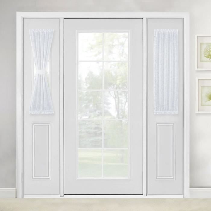 Rideaux,Rideau de porte français en lin texturé,1 paire,transparent ...