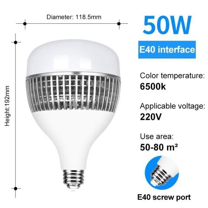 AMPOULE LED,E40 50W--Ampoule LED Super brillante, lampe à économie'énergie, bouche de vis ...
