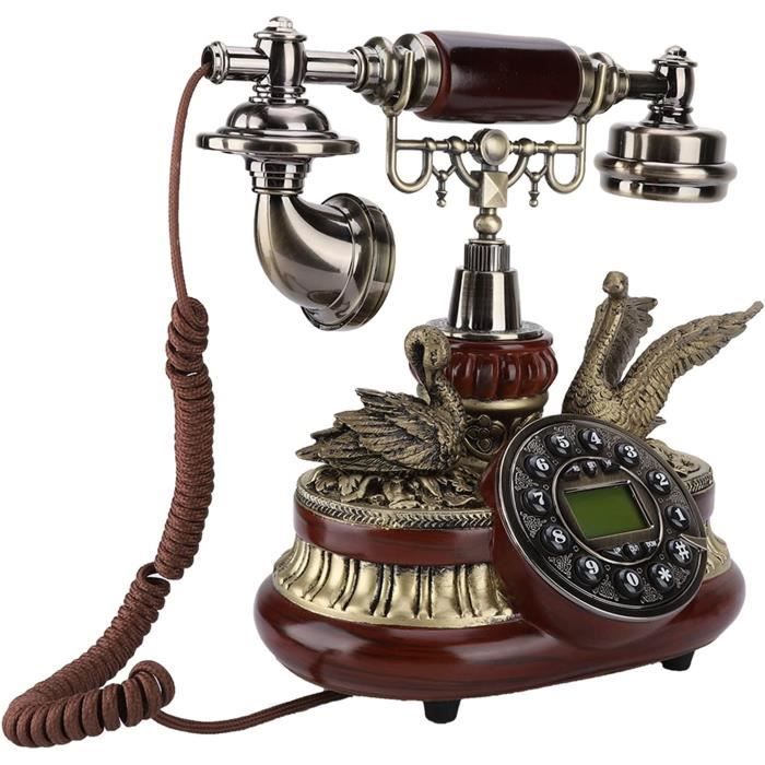 Téléphone Fixe Rétro De Conception Rotative Fsk-Dtmf Téléphone Rétro Ip ...