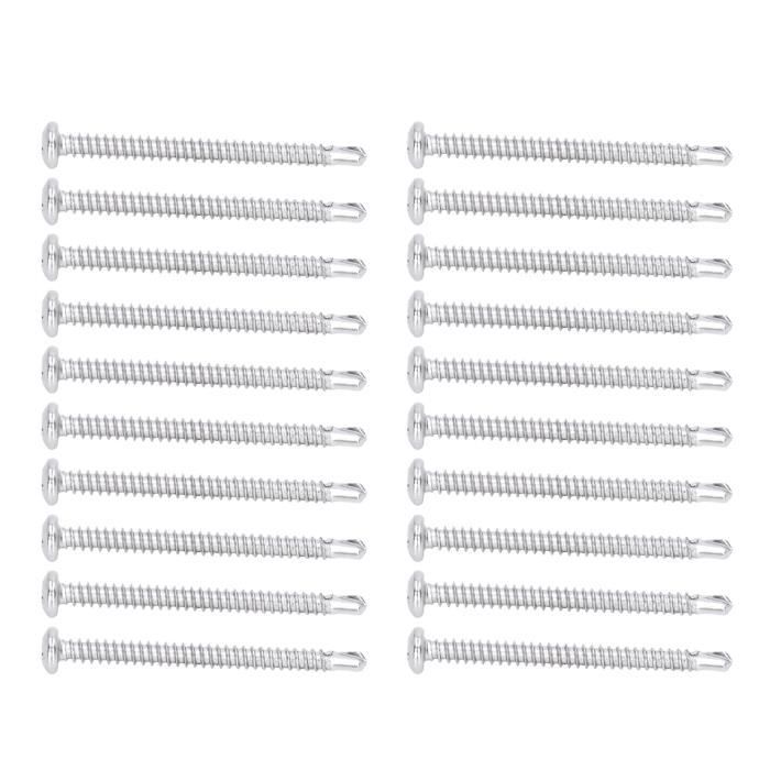 AUN Vis perceuse à tête ronde M4.2x50 - 50 pcs vis à tête ronde en acier inoxydable 304 ...