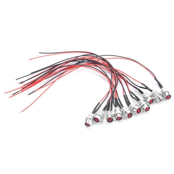 Diodes lumineuses à LED - MOTHINESSTO - 10 ampoules pré-câblées - 12 V ...