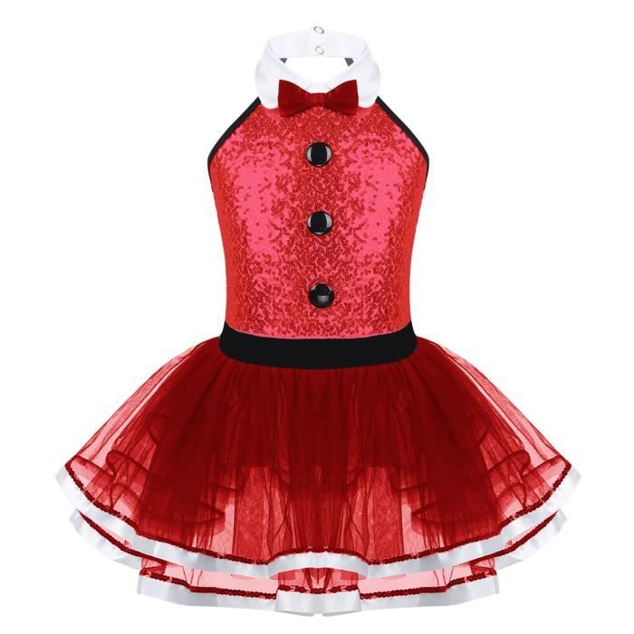 Yizyif Enfant Fille Déguisement Noël Tutu Robe Danse Justaucorps