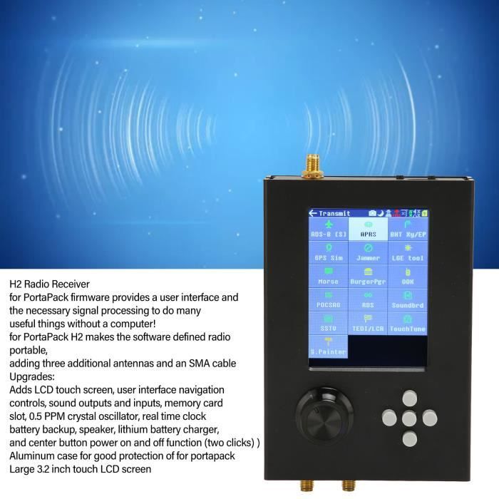 Récepteur Radio Sdr Récepteur Radio H2 Sdr Cran Tactile 1 Mhz-6 Ghz ...