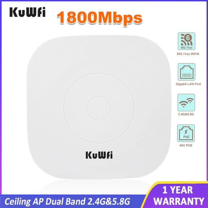 Repeteur de signal,Routeur sans fil WiFi 6,1800Mbps,Plafond I-2.4 G et ...
