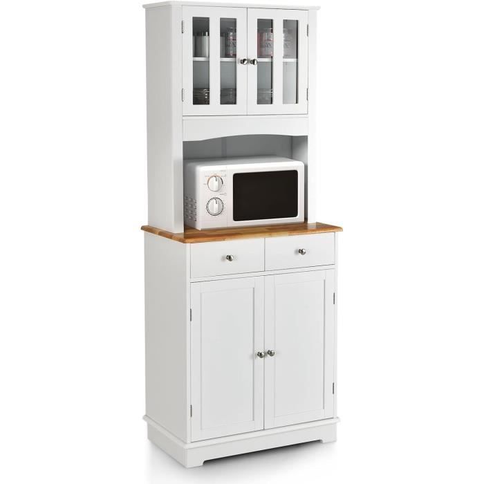 Buffet Haut Cuisine 170 cm avec Espace Ouvert, Porte Micro-Onde avec ...