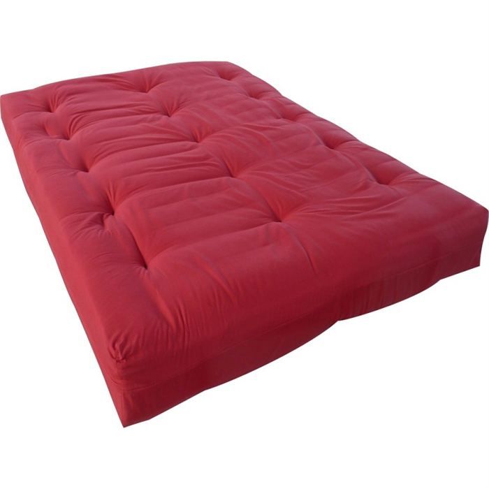 Matelas Futon Rouge en Coton 160x200 - Cdiscount Maison
