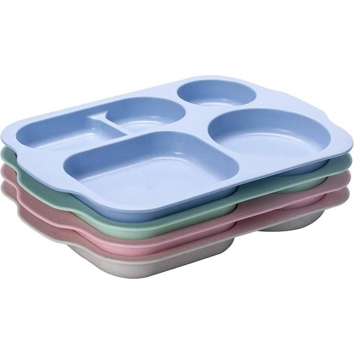 Orrdiffi Assiettes 5 Compartiments pour Les Enfants et Adultes sans BPA ...