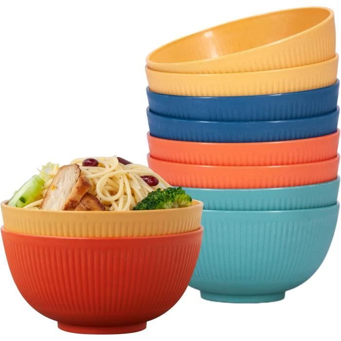 Orrdiffi lot de 8 Bol Petit Déjeuner,bol plastique 15cm,Léger et ...