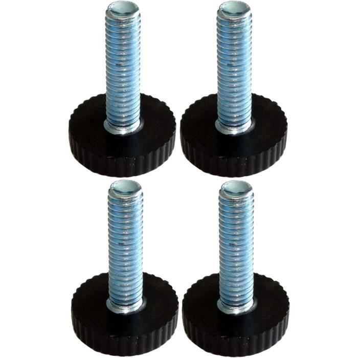: Pieds vérin de meuble réglable ajustable noir M6 à visser Ø18 H27mm ...