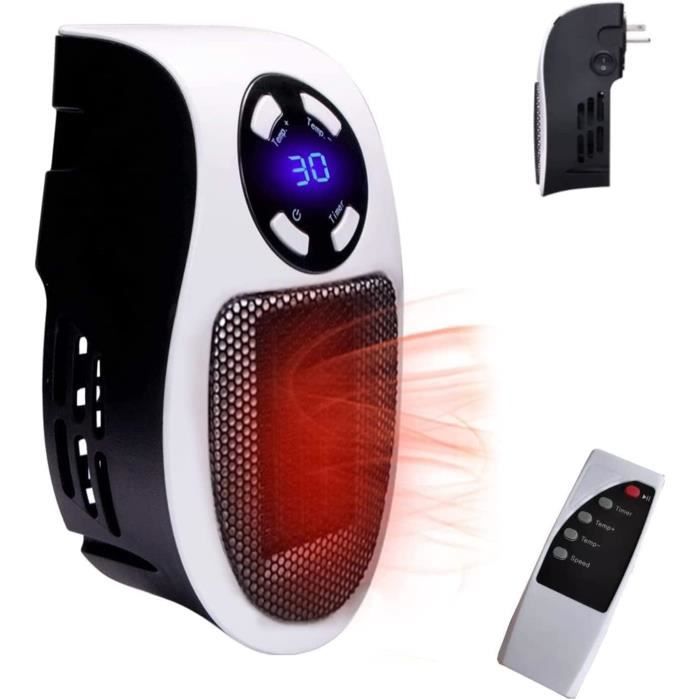 Radiateur Soufflant 500W, Mini Radiateur Électrique Portable Avec ...