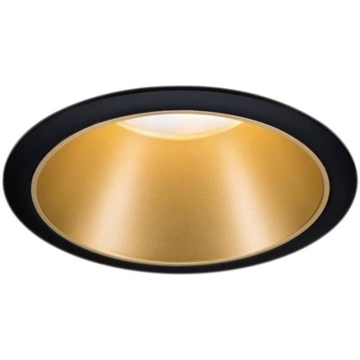 93403 Led Cole Rond Incl. 1X6,5 Watts Gradable Projecteur Noir, Doré ...