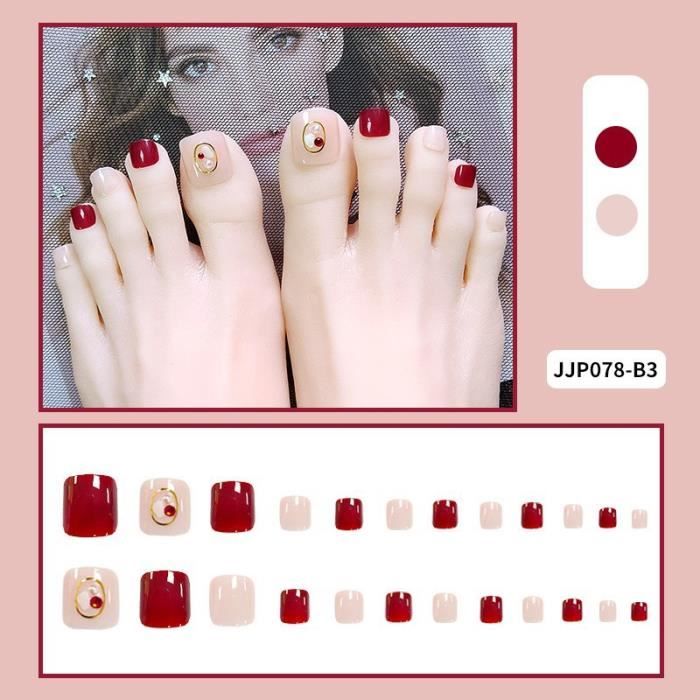 Faux ongles - YWEI - 362319 - Carreaux imprimés - Courts et amovibles ...