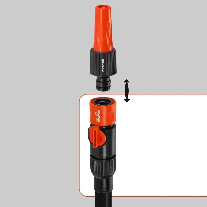 Raccord de tuyau avec vanne de régulation de Gardena : l'embout Gardena ...